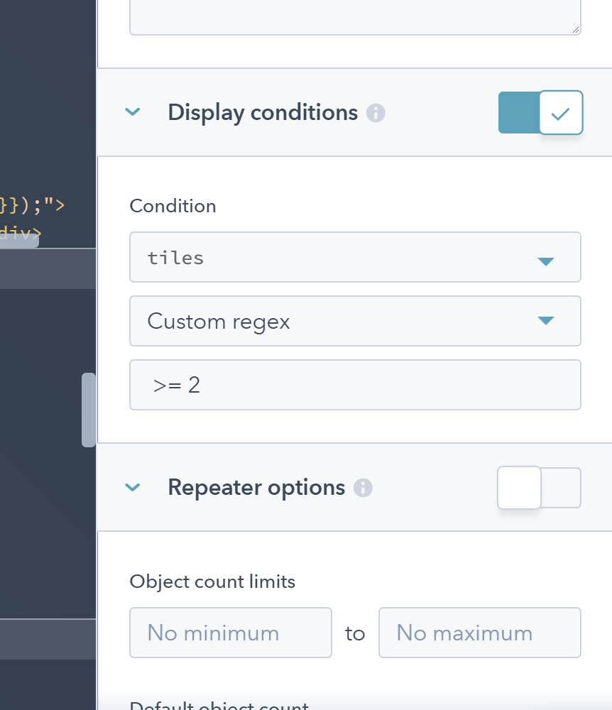 Solved: HubSpot Community - Custom Regex for Display Conditions (if x more than/ less than) in ...