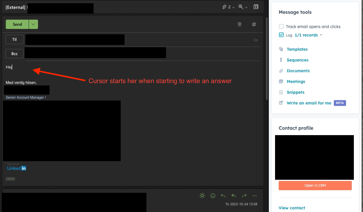 Solved: HubSpot Community - Cursor jumps around when repling to email ...