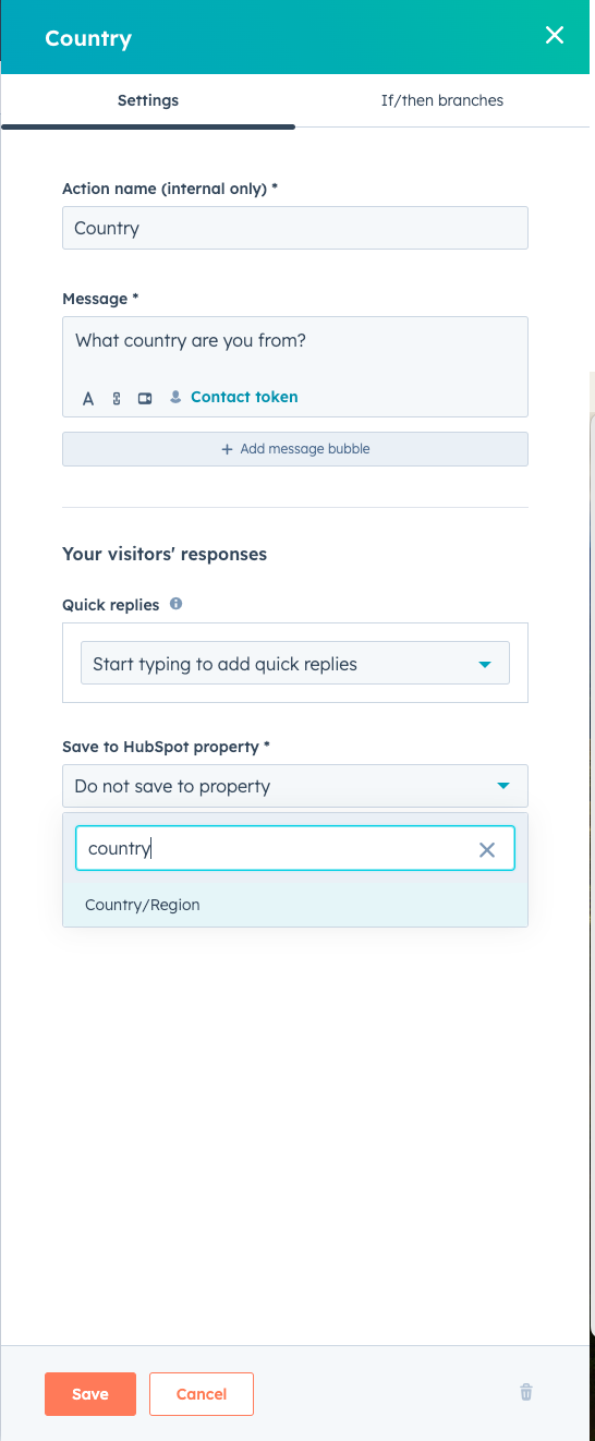 Solved: HubSpot Community - Country as a dropdown in chat bot - HubSpot Community
