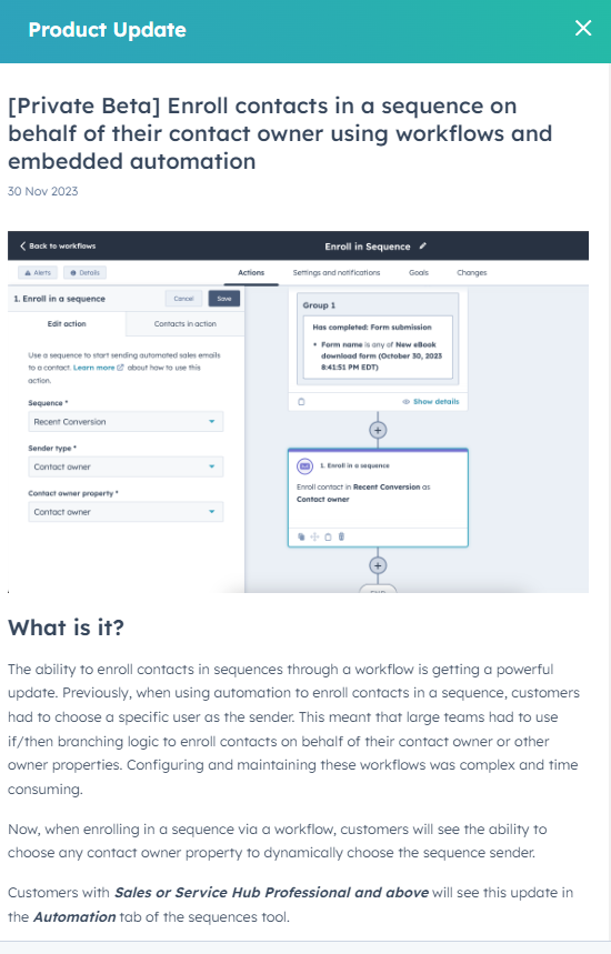 Hubspot Community Send Sequence Emails From The Contact Owner When Enrolling With A Workflow 