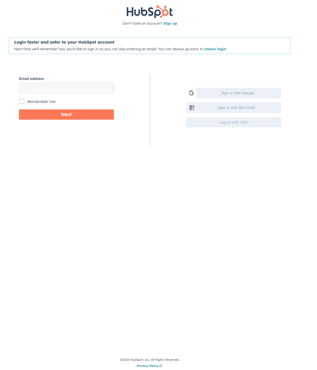 HubSpot Community - New login page has Microsoft login greyed out ...