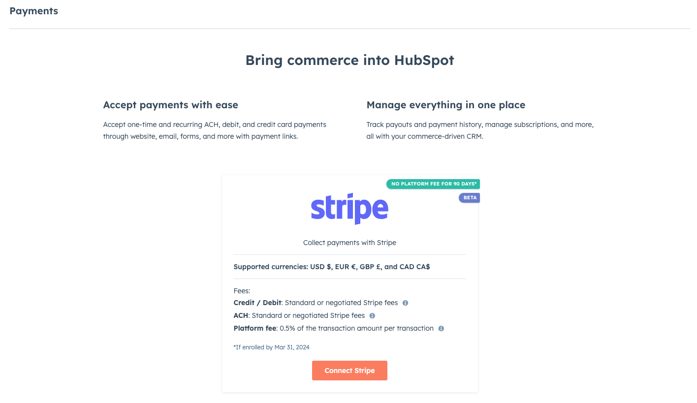 HubSpot Community - New Stripe payment processing (BETA) now available to HubSpot Free accounts ...