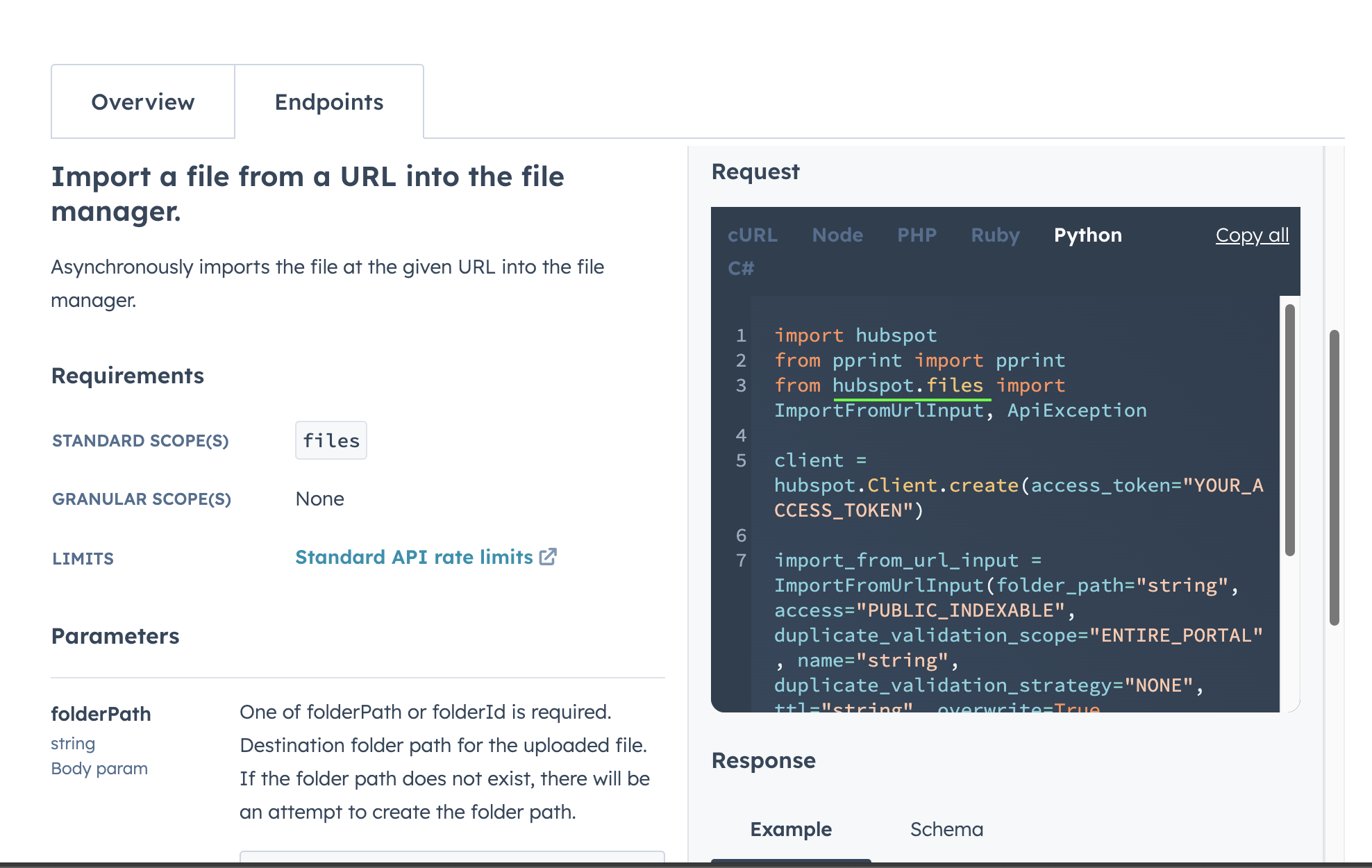 HubSpot Community - Python : from hubspot.files import FolderInput ...