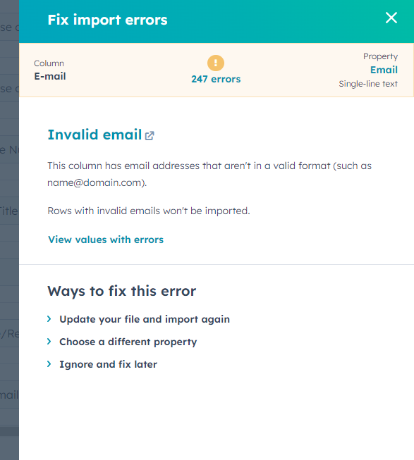 Solved: HubSpot Community - Invalid email when trying to import contacts - HubSpot Community