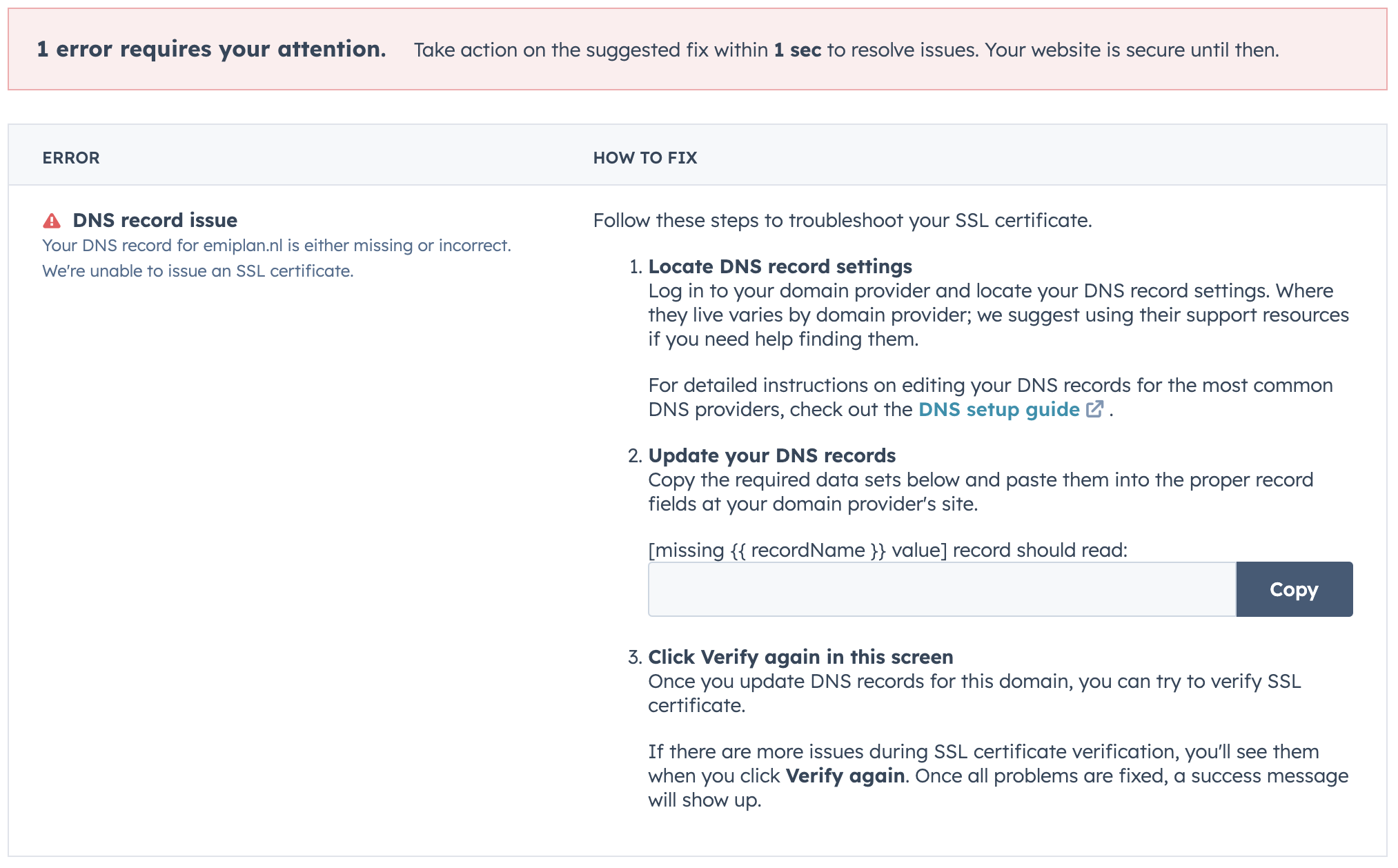 Hubspot Community Dns Error While Issuing Ssl Certificate Hubspot Community 