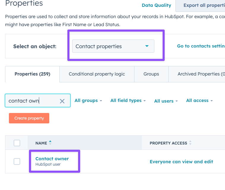 Solved: HubSpot Community - Internal HubSpot property name for Contact Owner - HubSpot Community