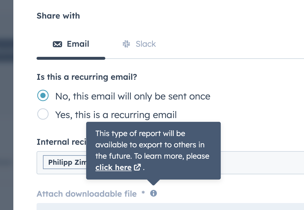 Hubspot Community How To Activate The Csv File Attachment In Share Reportings Hubspot Community 