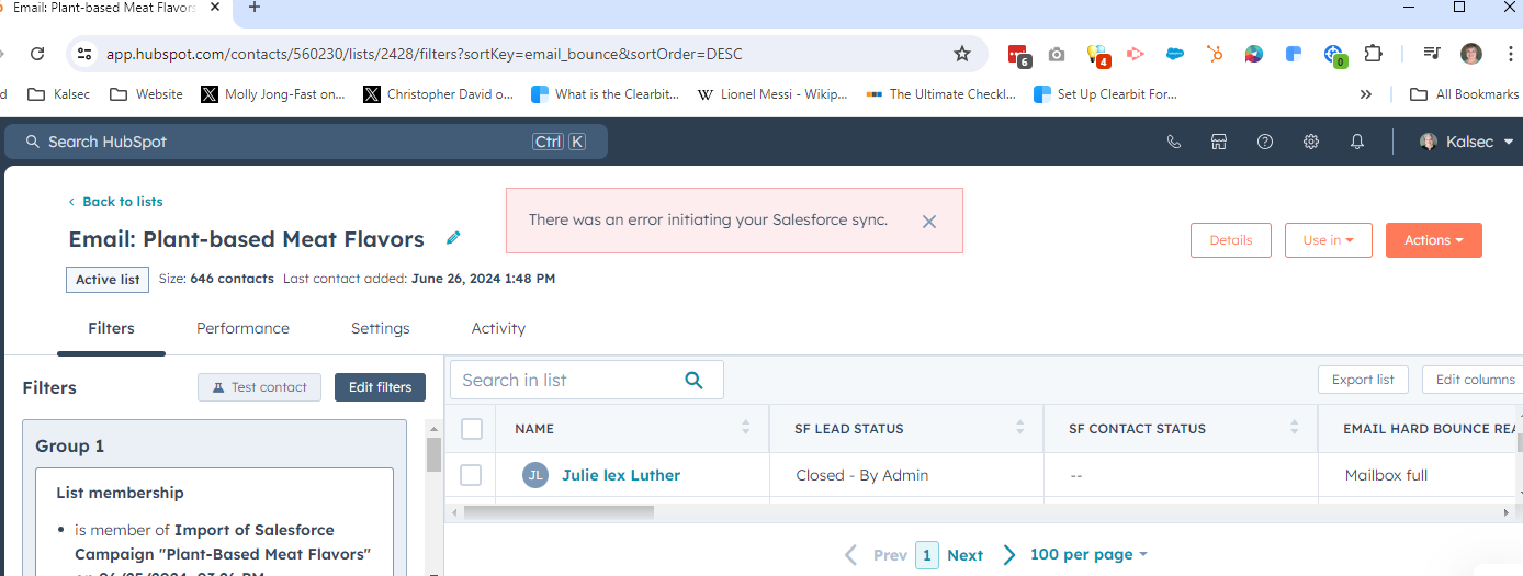 Solved: HubSpot Community - "Error initiating your Salesforce sync" - HubSpot Community