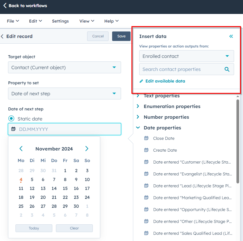 HubSpot Community - Set property type date picker in a workflow to a result of custom code ...
