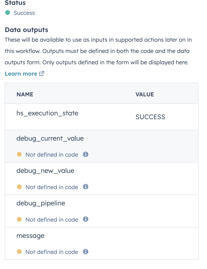 HubSpot Community - Getting error on data outputs in custom code - HubSpot Community