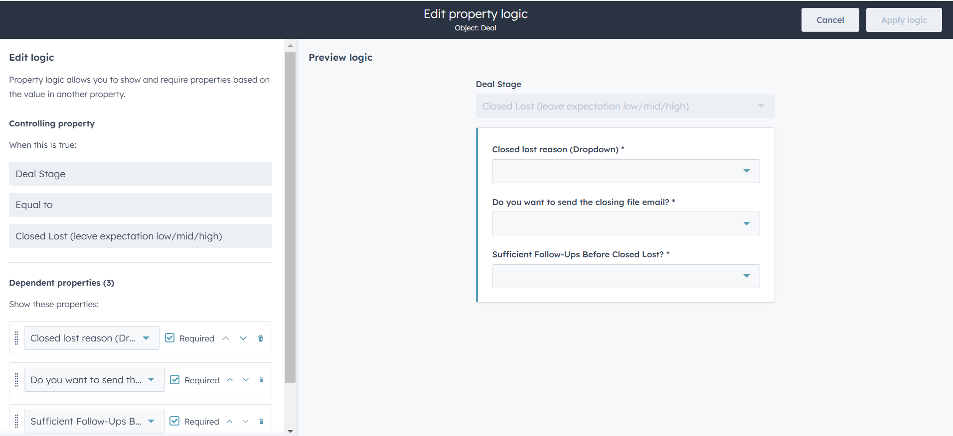 Solved: HubSpot Community - Deal Stage Conditional Logic - HubSpot Community