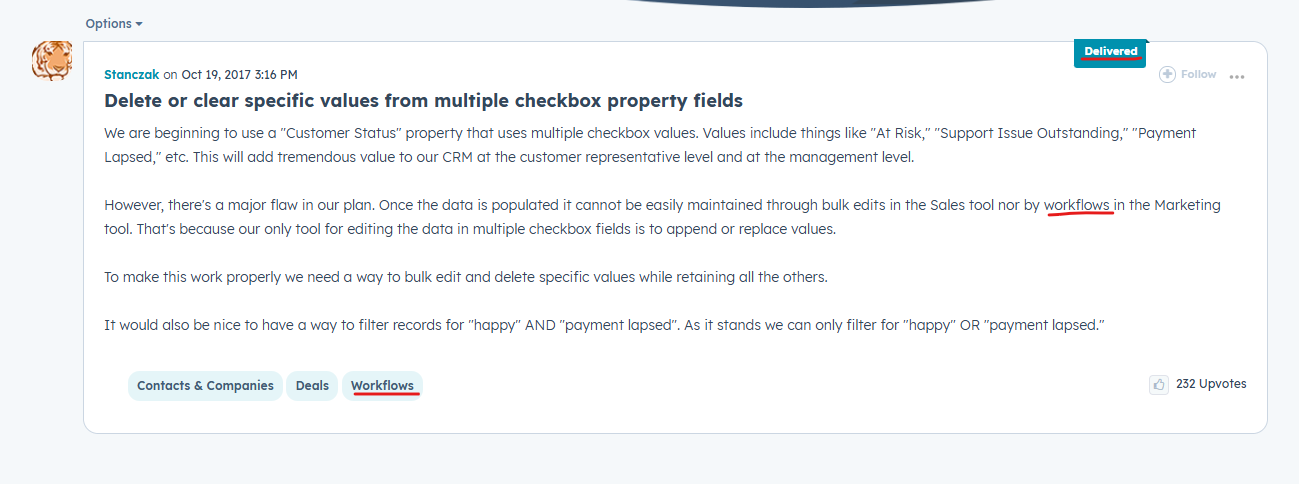 Hubspot Community Delete Or Clear Specific Values From Multiple Checkbox Property Fields