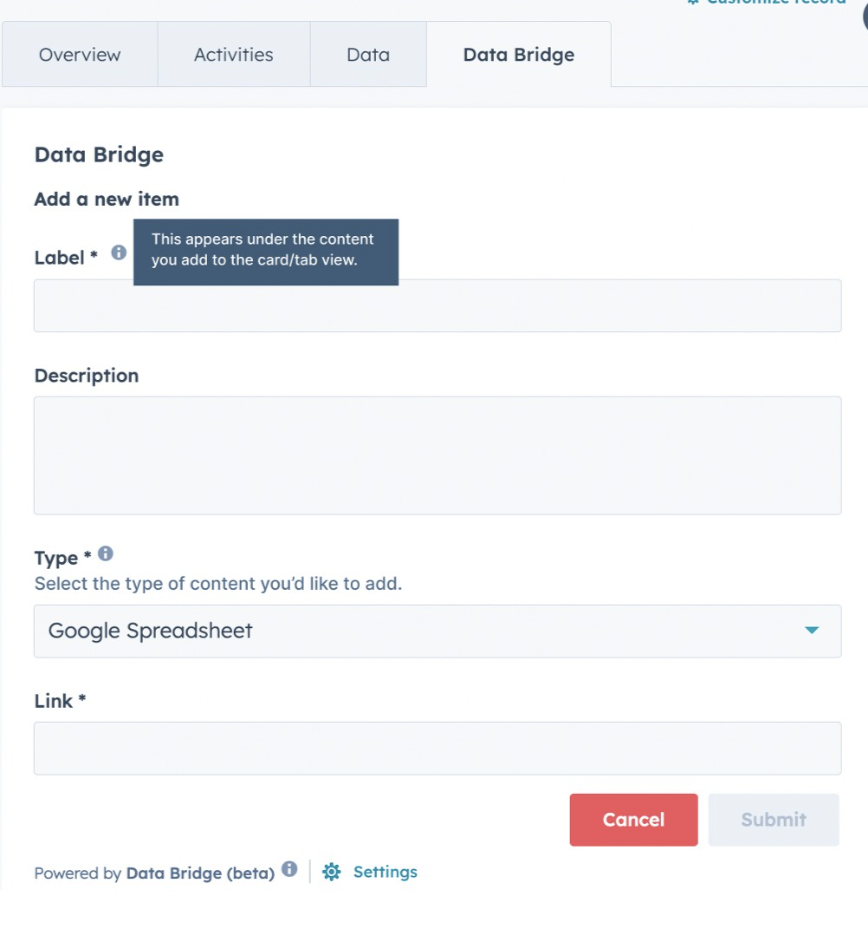 Solved: HubSpot Community - How can I add a custom tab to the Deals section in HubSpot CRM to ...