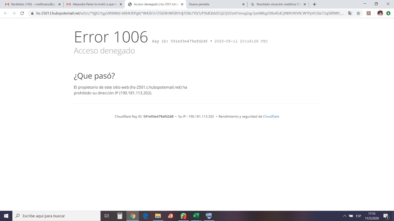 Solucionado: HubSpot Community - ERROR 1006 - HubSpot Community