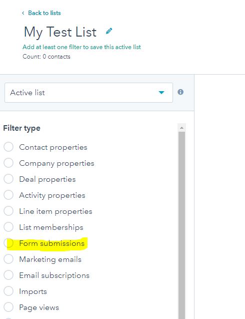 Solved: HubSpot Community - Create Dynamic list based on unique form in ...
