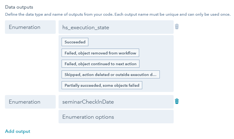 Solved: HubSpot Community - Workflow Custom Code with enumeration output copy to HubSpot ...