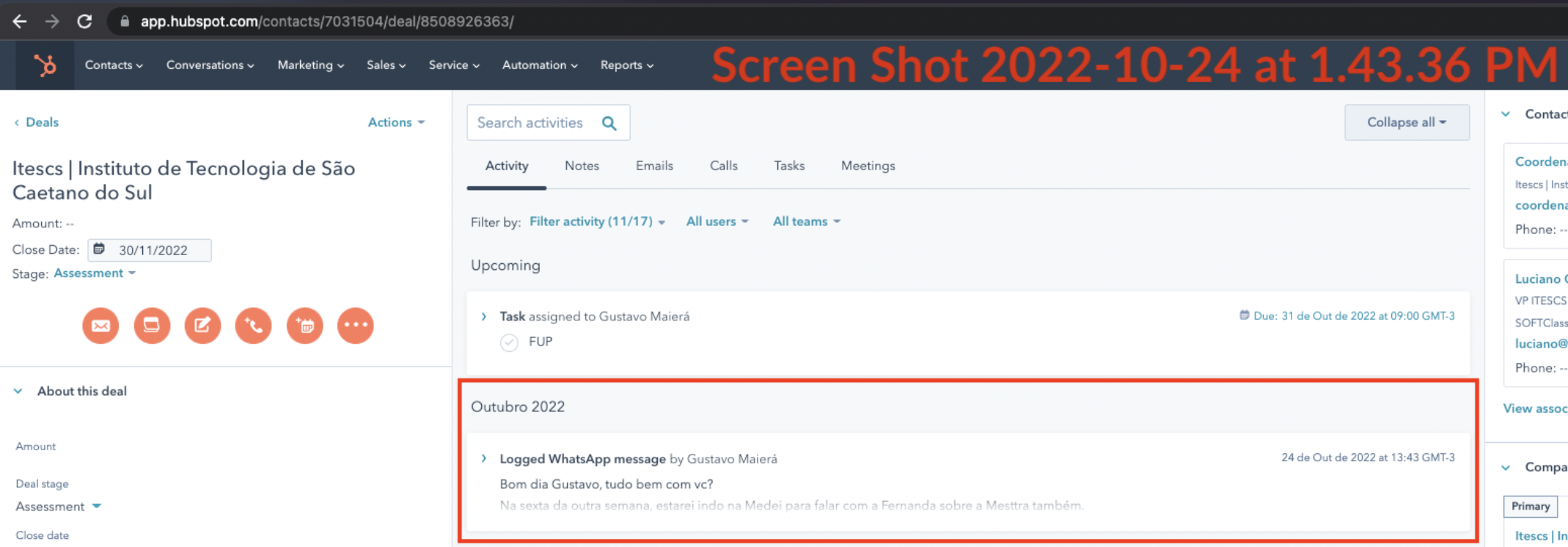 Solved: HubSpot Community - Error Logging Whatsapp Deal Activity ...