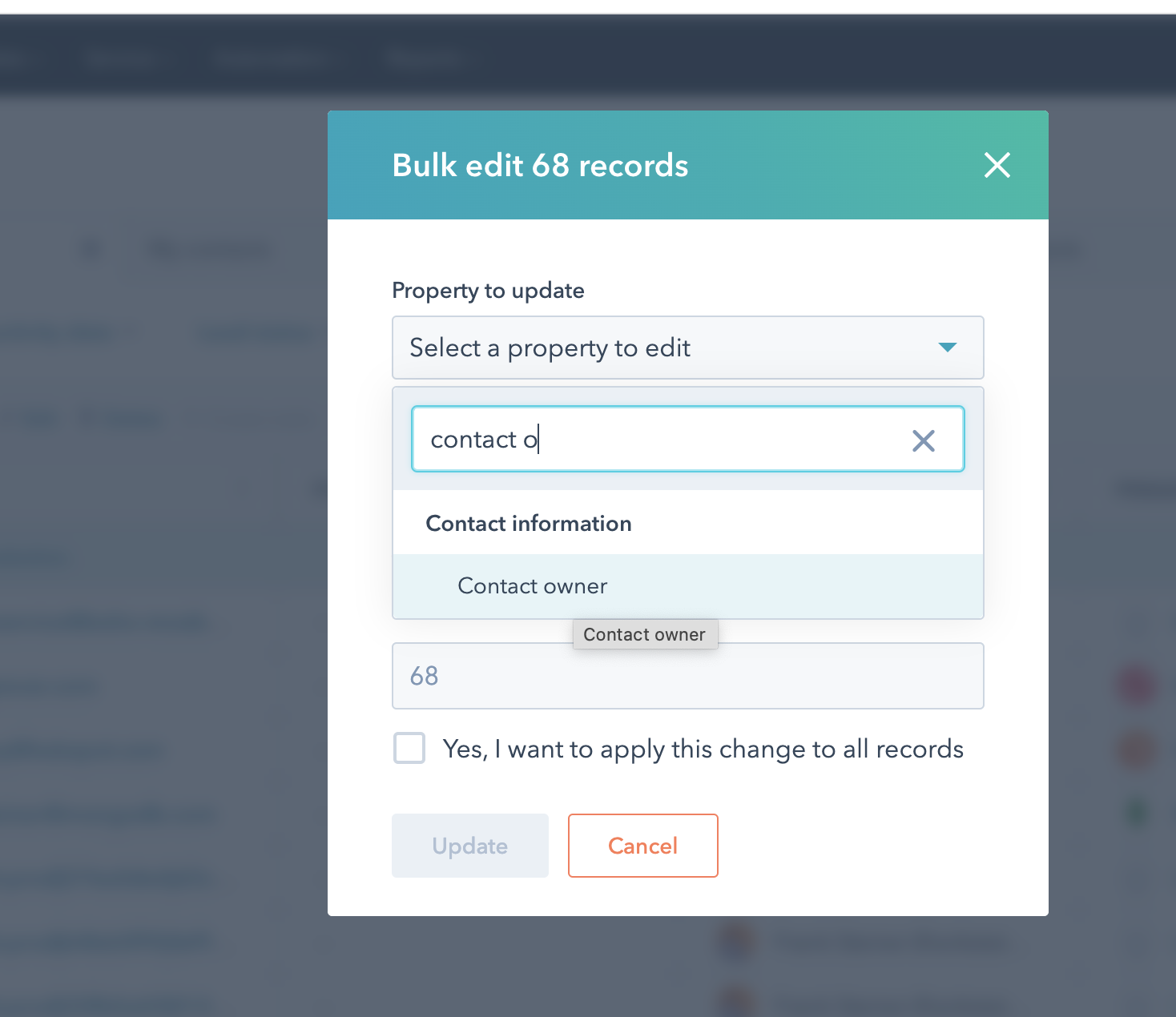 Solved: HubSpot Community - Bulk changing contact owner - HubSpot Community