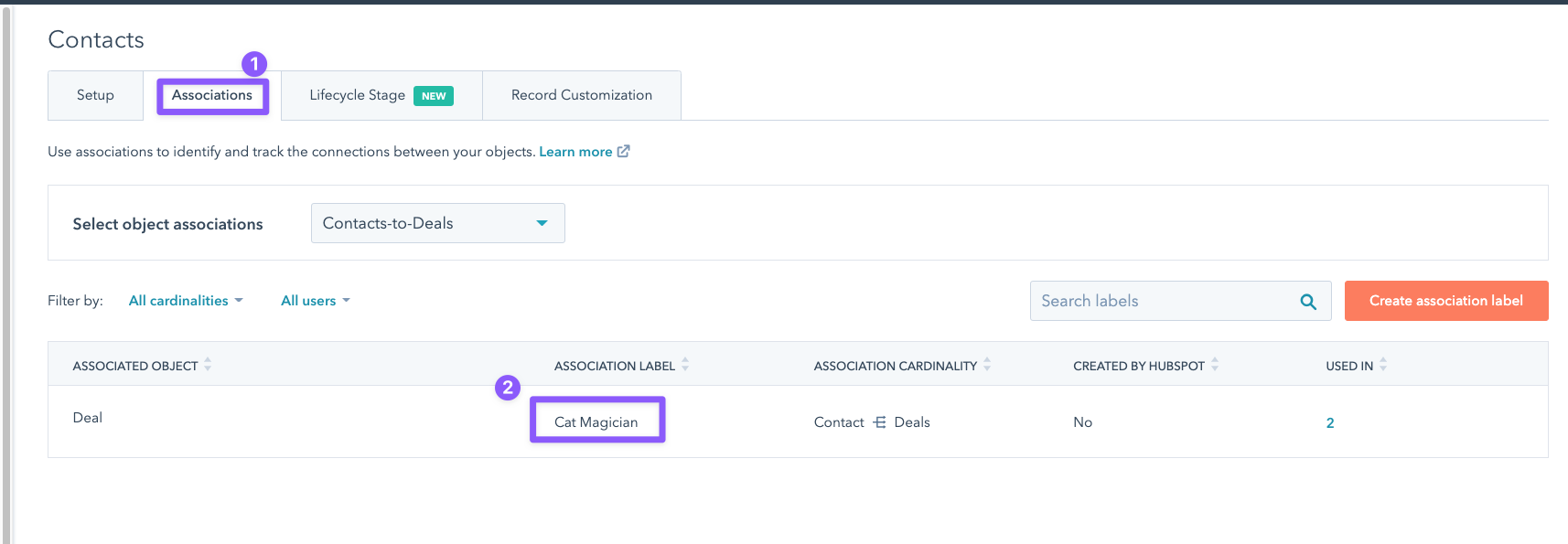 Solved: HubSpot Community - Getting the association label of the association between two ...