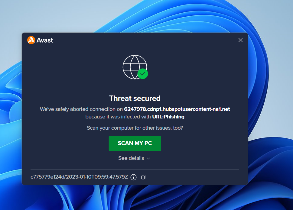 HubSpot Community - Avast phishing alerts - HubSpot Community