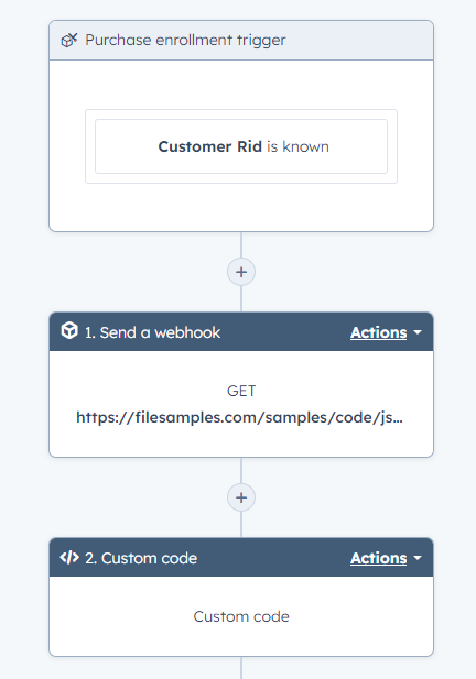 HubSpot Community - Workflows: Passing variables from webhook (GET) to custom code not working ...