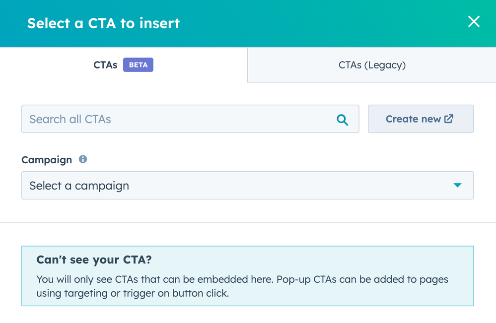 HubSpot Community - Popup CTA (Beta) triggered by button click - HubSpot Community
