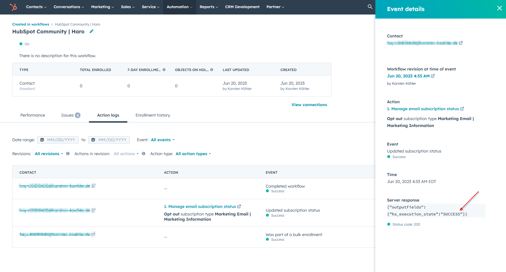 Solved: HubSpot Community - Re: Set email subscription status in a workflow - HubSpot Community