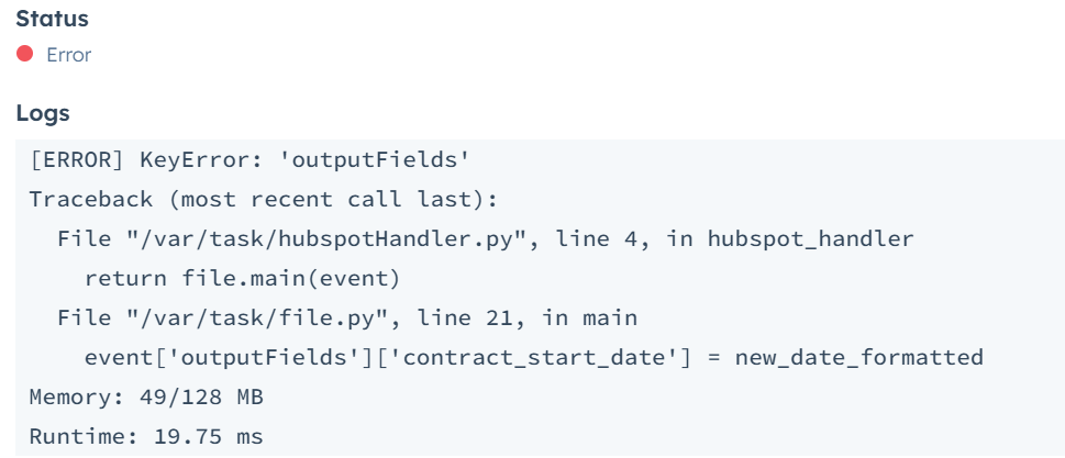Solved: HubSpot Community - Problem: Update Property with Custom Code (Python) - HubSpot Community