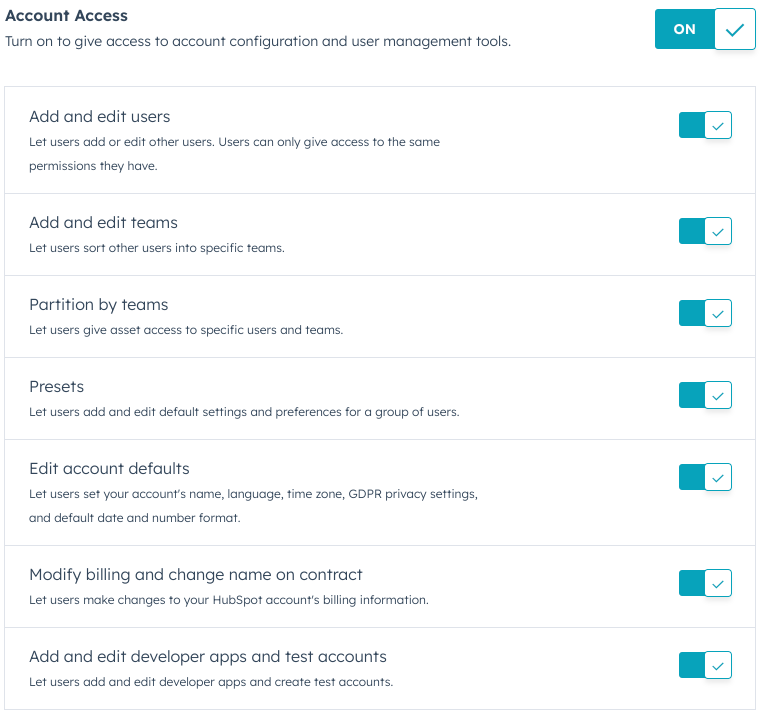 Solved: HubSpot Community - "you must be a user with Account Access permissions to make changes ...