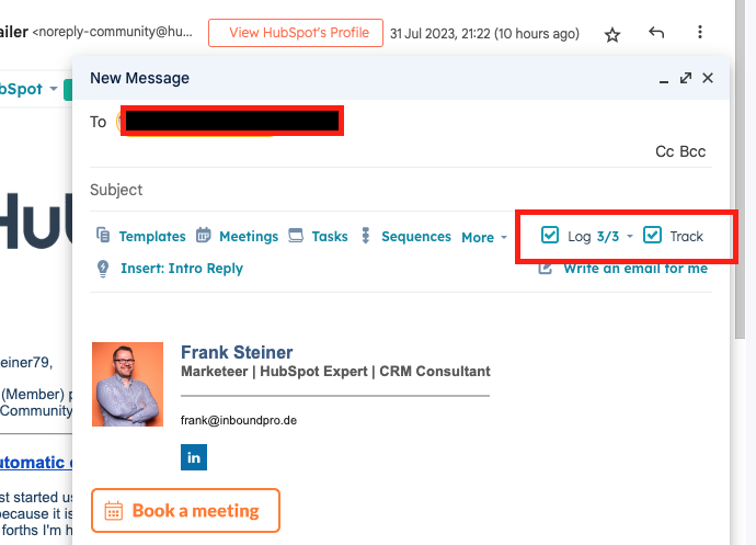 Solved Hubspot Community Limit Automatic Email Logging To Existing