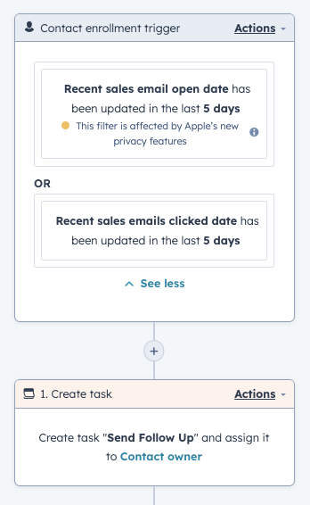 Solved: HubSpot Community - When a prospect opens email 2+ times OR clicks on a link, create a ...