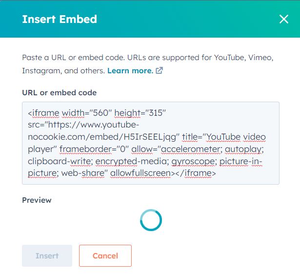 HubSpot Community - Embed Youtube video are not uploading - HubSpot Community